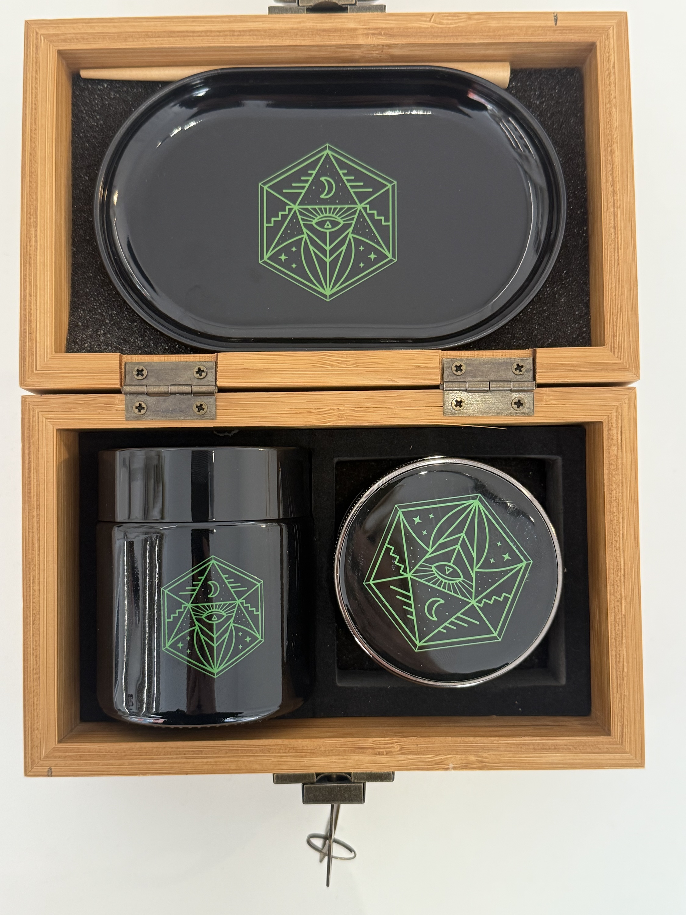 Bamboo Box with Grinder and Tray – Vitality Vault